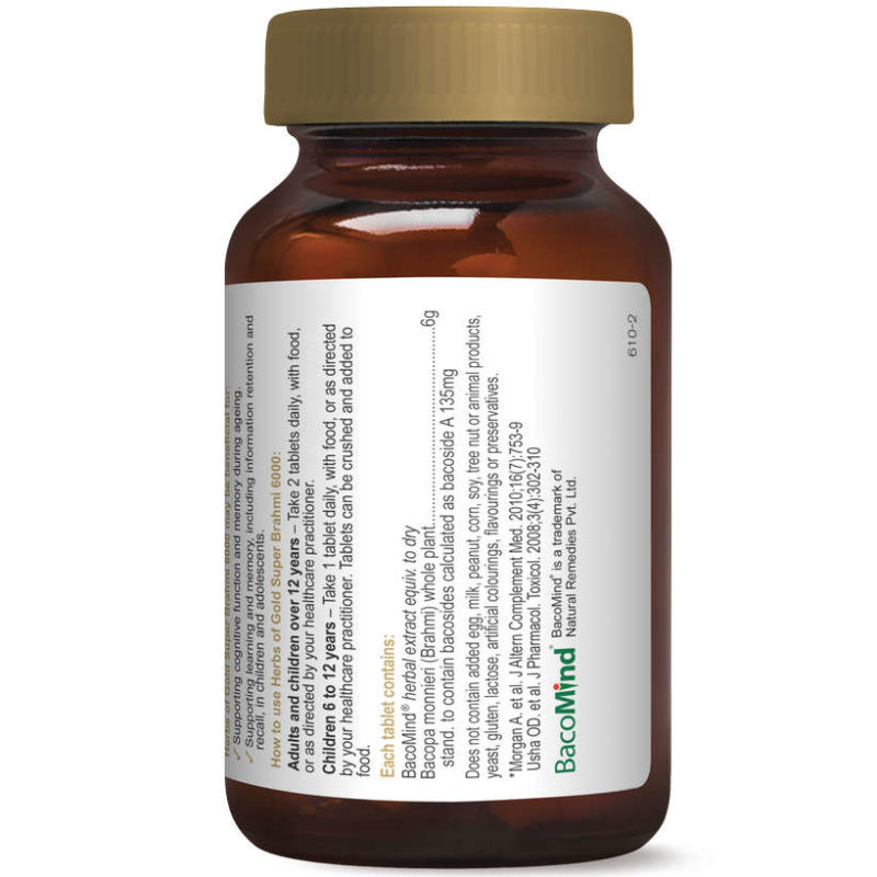 Herbs Of Gold - Super Brahmi 6000 - Go Vita Thornton